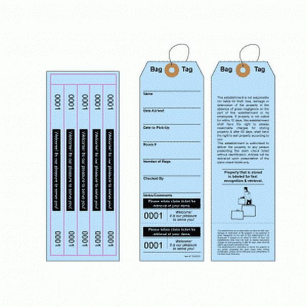 Superior Bag Identification Tags with 5 labels. Light Blue Tag. Printed ...