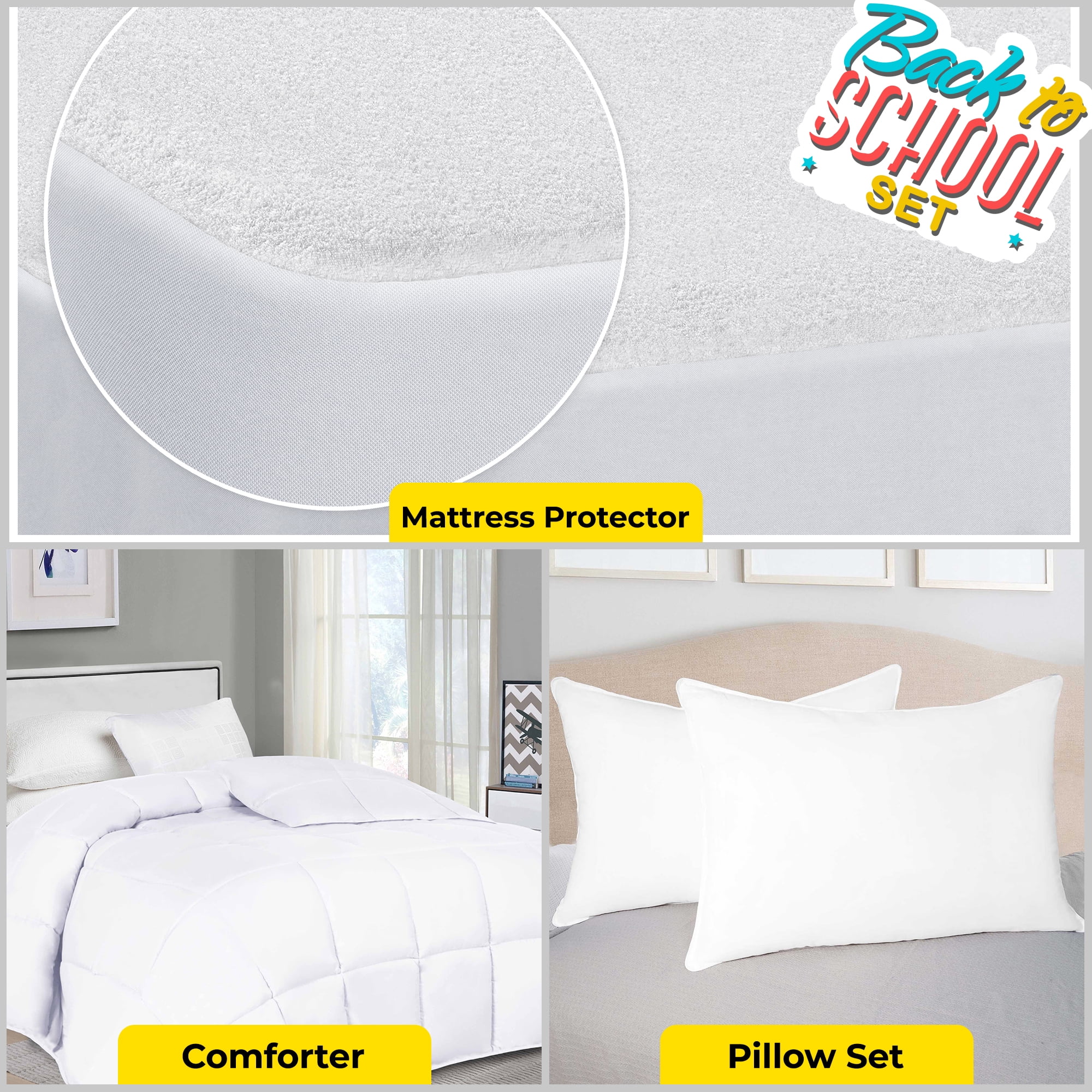 Superior Basics Bedroom Set, Room Bedding Sets, King, White - Walmart.com