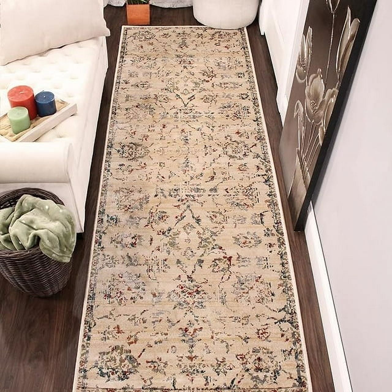 Superior Basilio Modern Medallion Indoor Runner Rug, 2' 7" x 8', Red ...