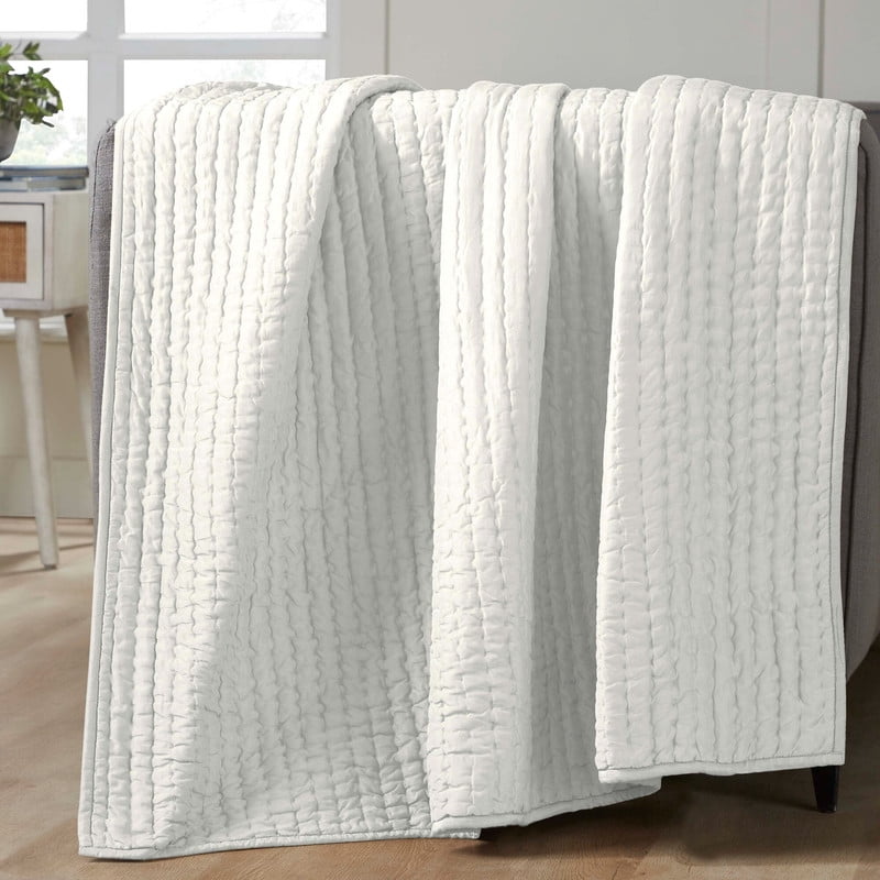 Superior Bella 100% Silk Pick Stitch Quilt, Throw, Off-White - Walmart.com