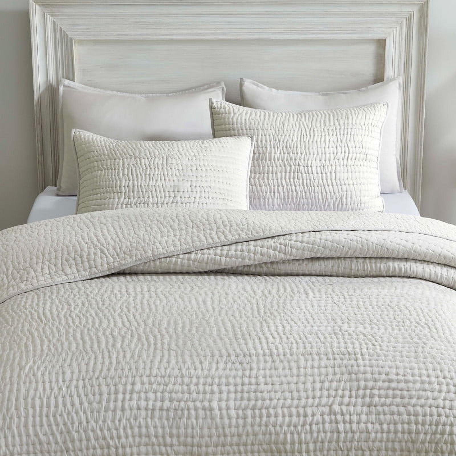 Superior Bella 100% Silk Pick Stitch Quilt and Sham Set, Queen, Grey ...