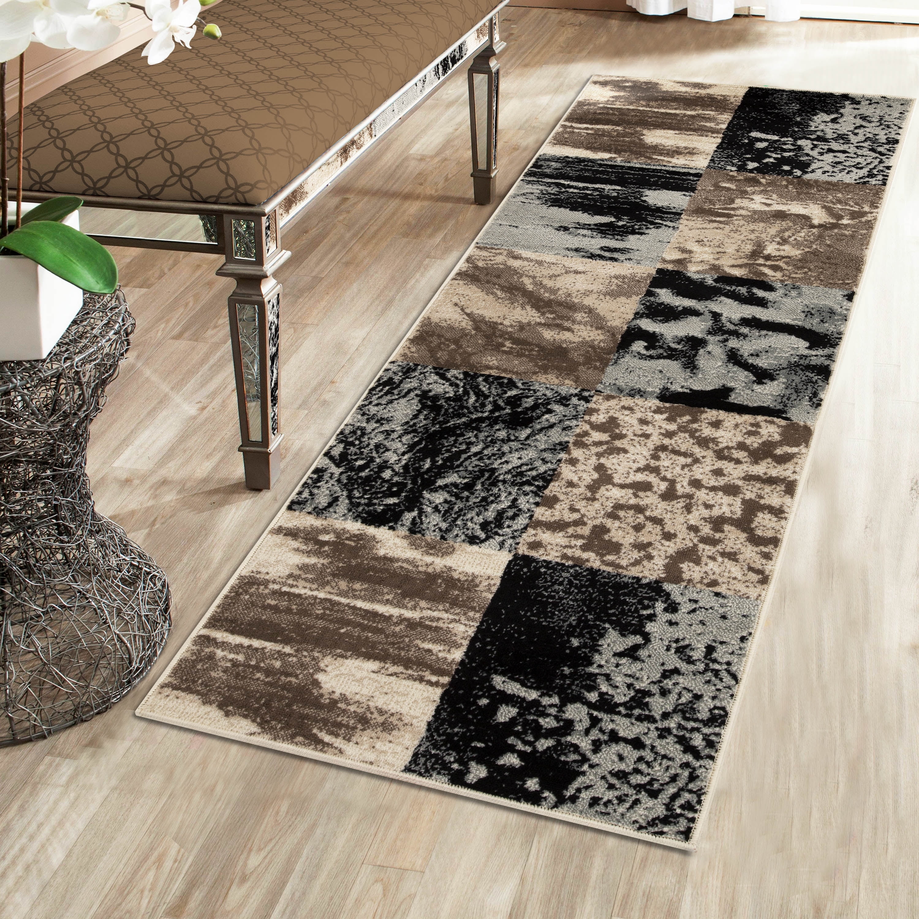 Superior Brentwood 2' 7" x 8' Runner Rug, Modern Abstract Rugs for ...