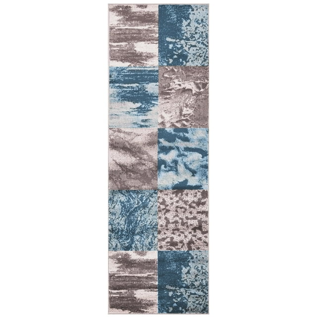 Superior Brentwood Modern Abstract Indoor Runner Rug, 2'7" x 8', Blue ...