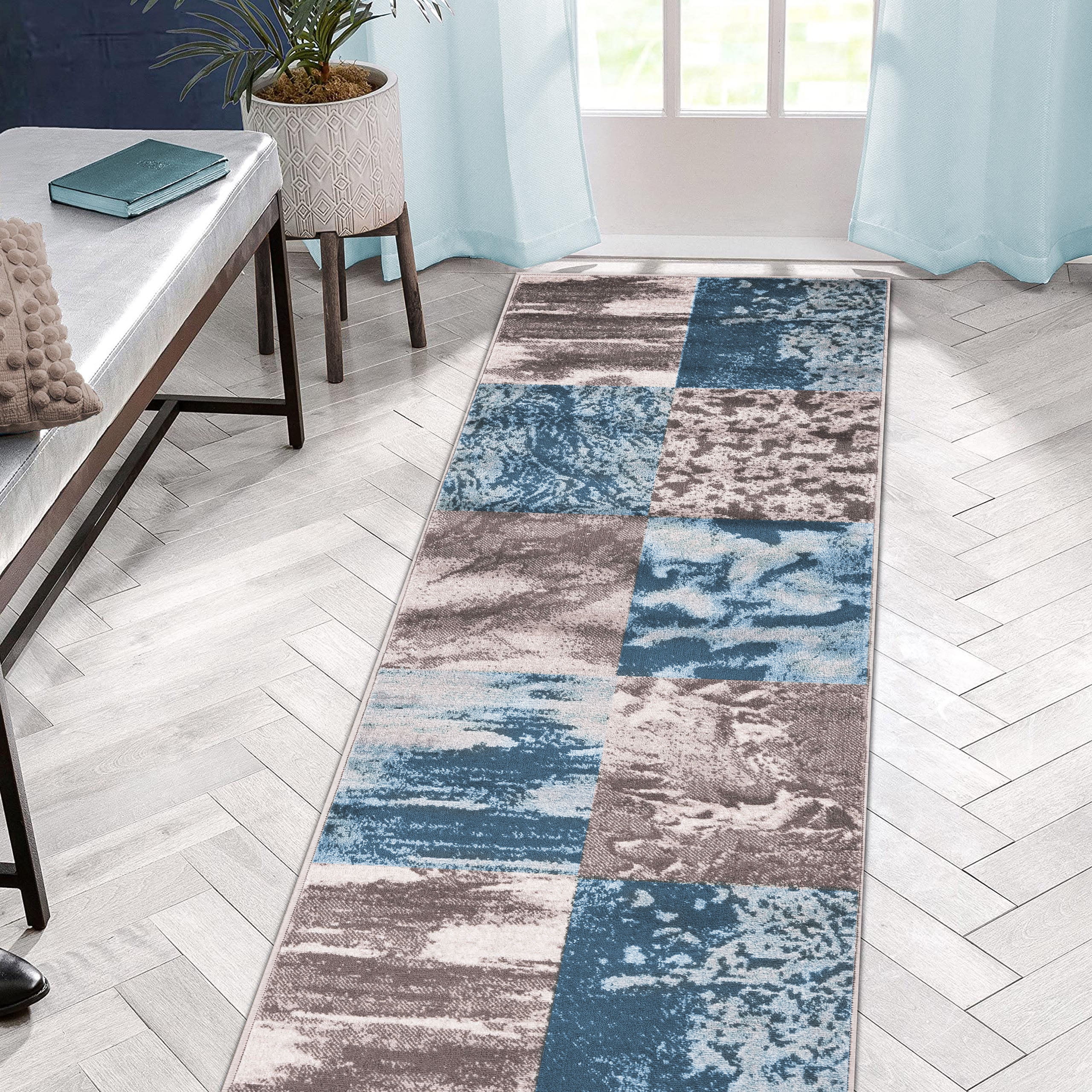 Superior Brentwood 2' 7" x 8' Runner Rug, Modern Abstract Rugs for ...
