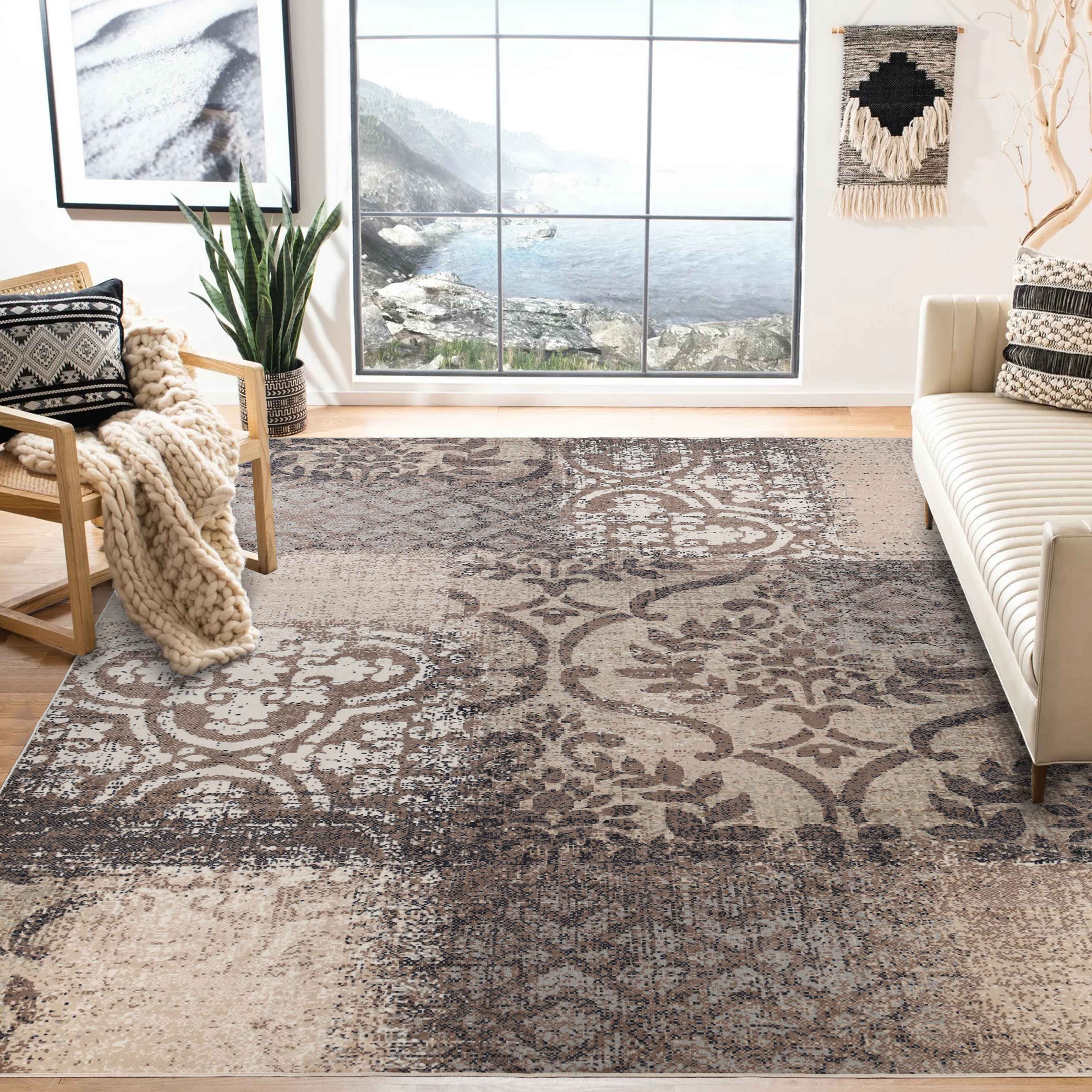 Superior Bristol Indoor Area Rug, 12' x 18', Beige-Brown - Walmart.com