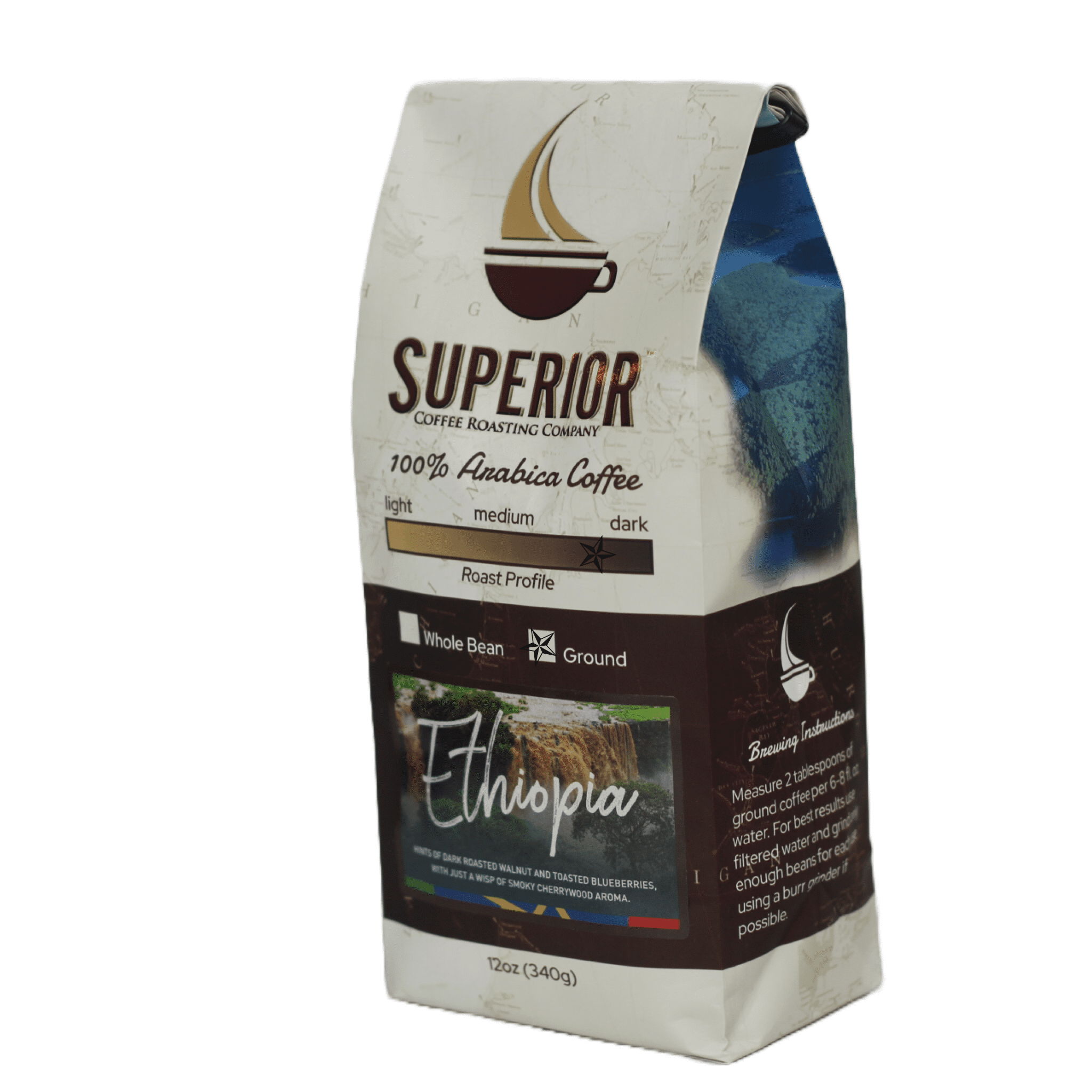 Superior Coffee Ethiopia (Yirgacheffe) - Single Origin Ground Coffee | 12oz Bag - Walmart.com