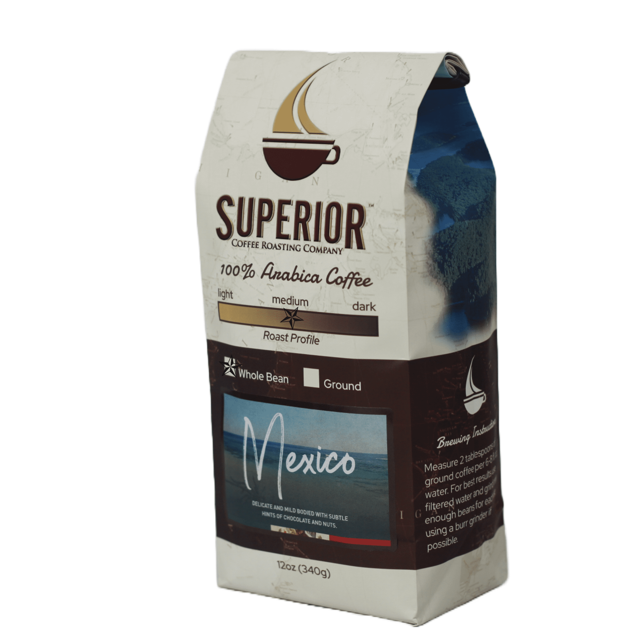 Superior Coffee Mexico - Single Origin Whole Bean Coffee | 12oz Bag ...