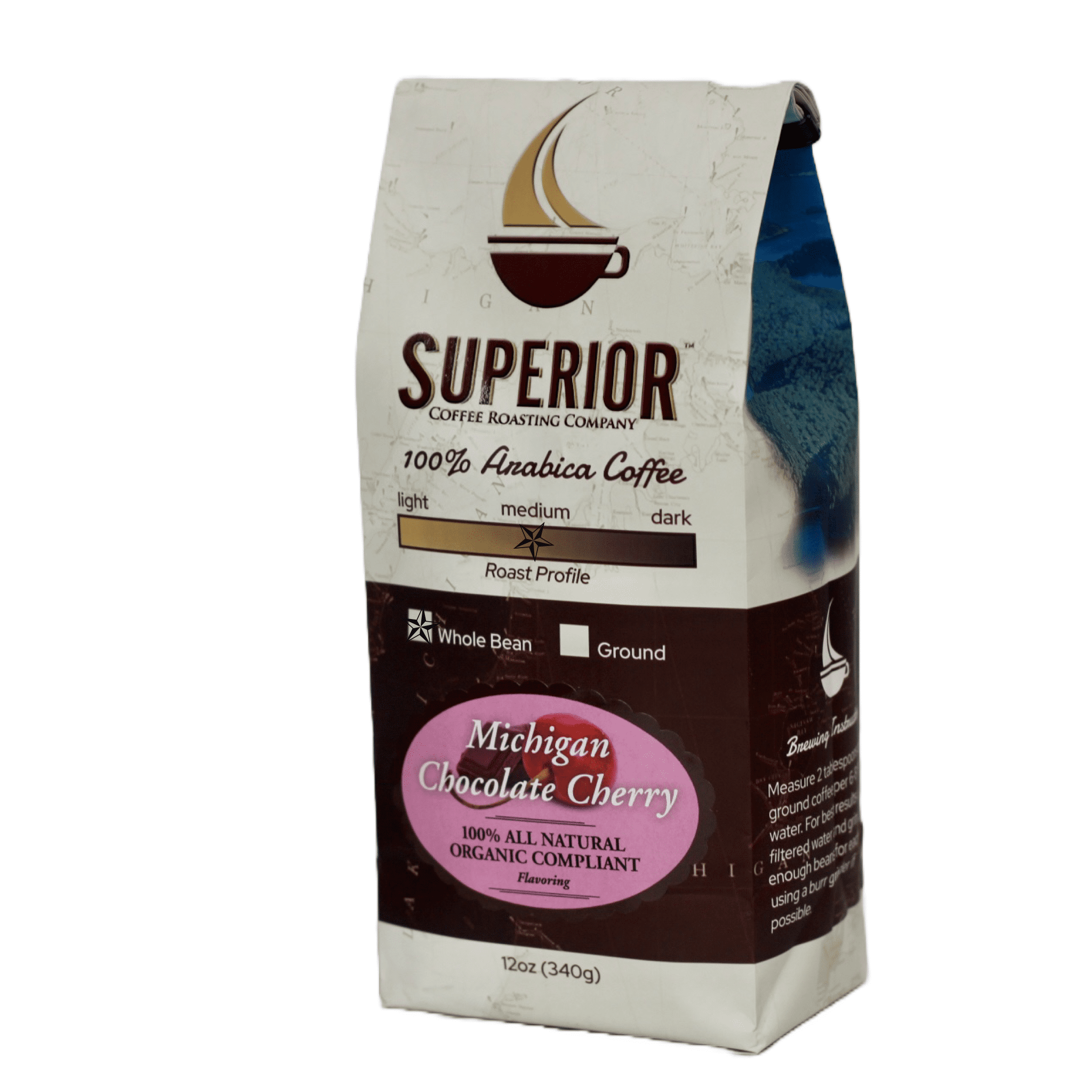 Superior Coffee Michigan Chocolate Cherry - Whole Bean Coffee | 12oz ...