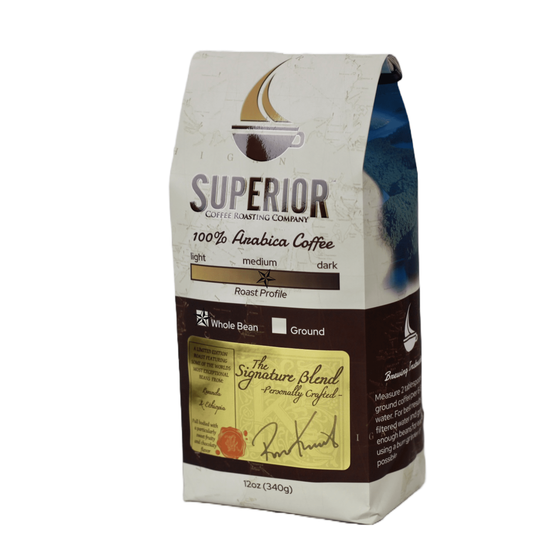 Superior Coffee Signature Blend - Whole Bean Coffee | 12oz Bag ...