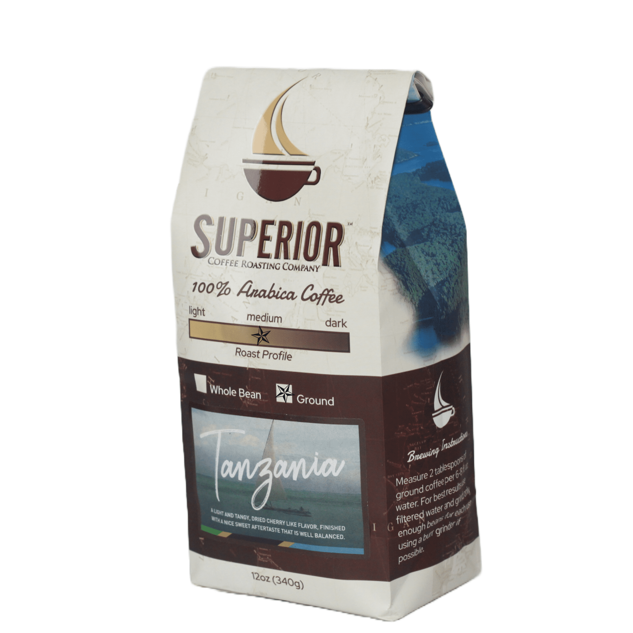 Superior Coffee Tanzania - Single Origin Ground Coffee | 12oz Bag ...