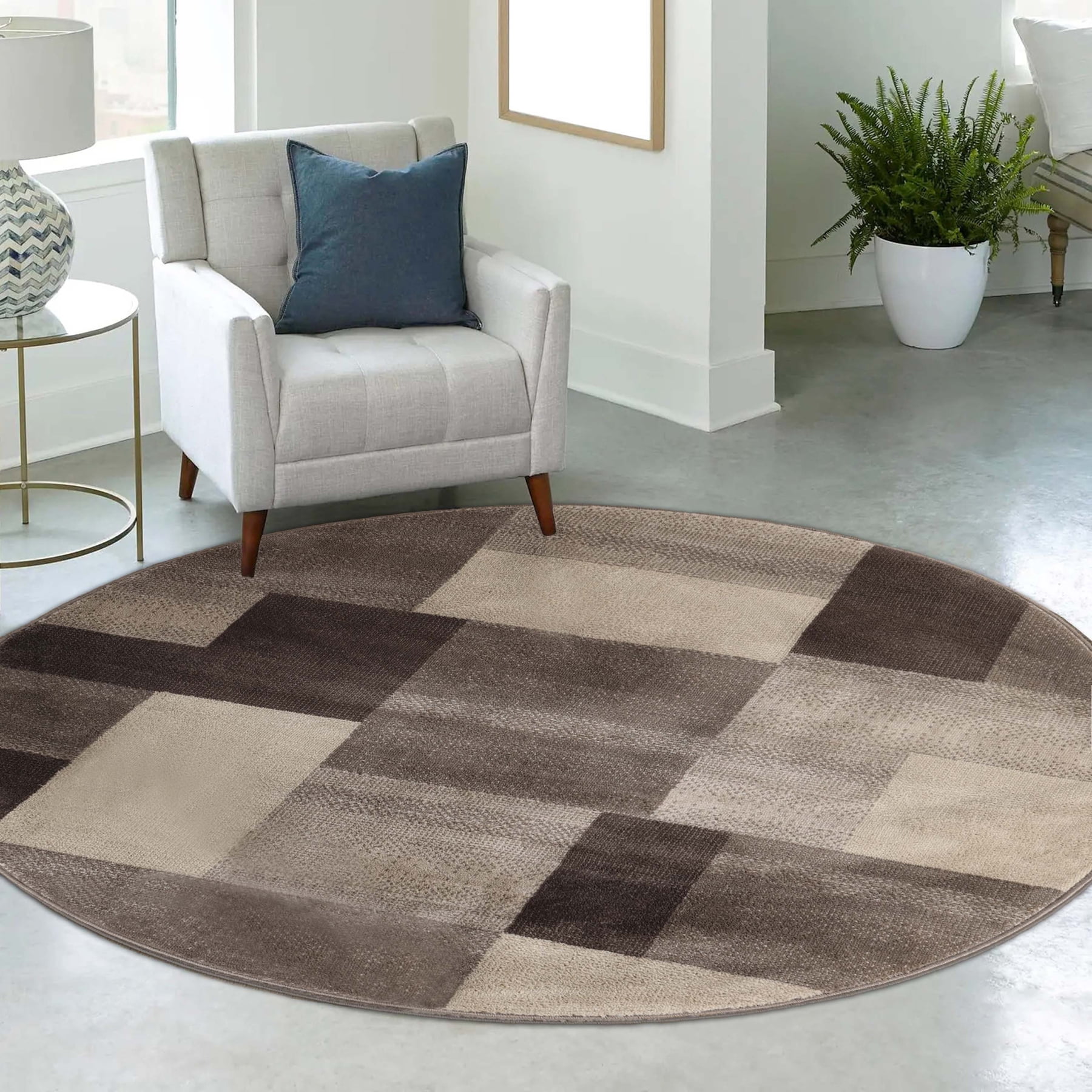 Free Shipping! Superior Modern Geometric Area Rug 8' Round, Durable ...