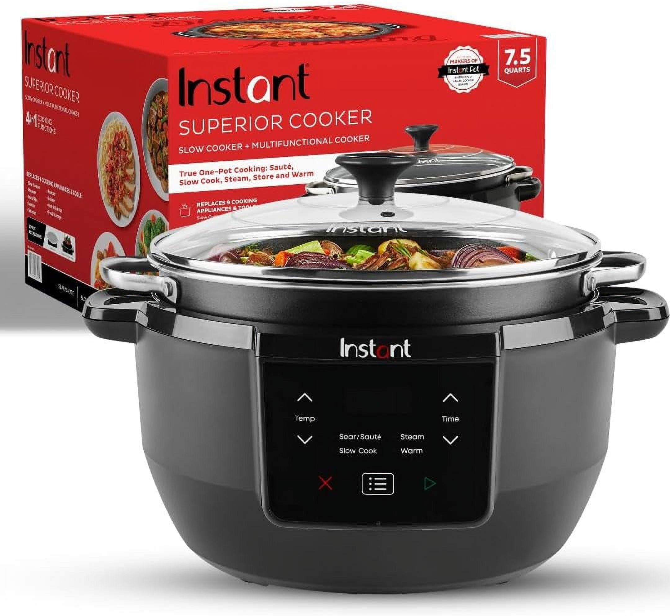 Superior Cooker 7.5QT Slow Cooker and Multicooker, 4-in-1 Functions ...