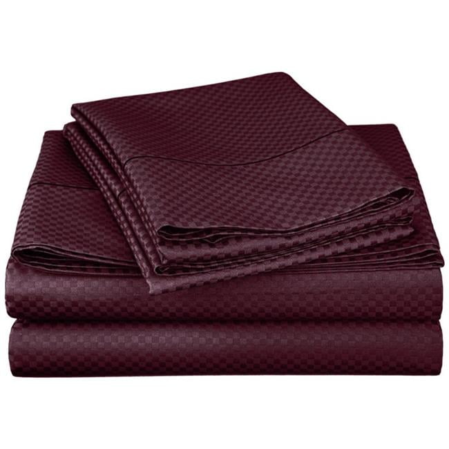 Superior Cotton Blend Checkered Sheet Set, Twin XL, Plum - Walmart.com