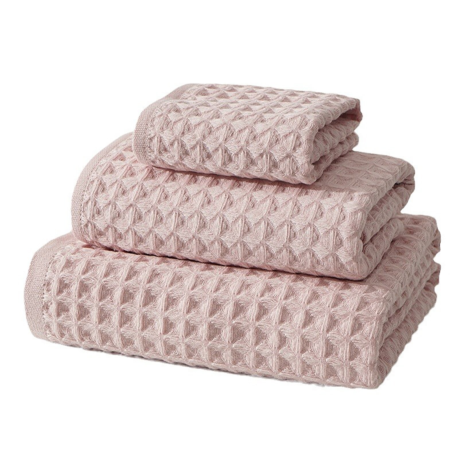 Superior Cotton Pile 3 Pcs Pink Towel Set Includes 1 Bath Towel and 1 ...