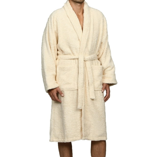 Superior Cotton Terry Adult Unisex Soft Lightweight Bathrobe, Large ...