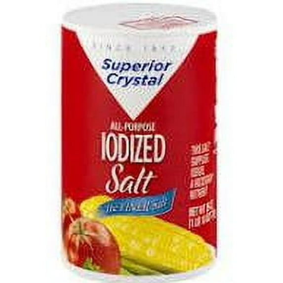 Superior Crystal All Purpose Iodized Salt 26 oz (pk of 3) - Walmart.com