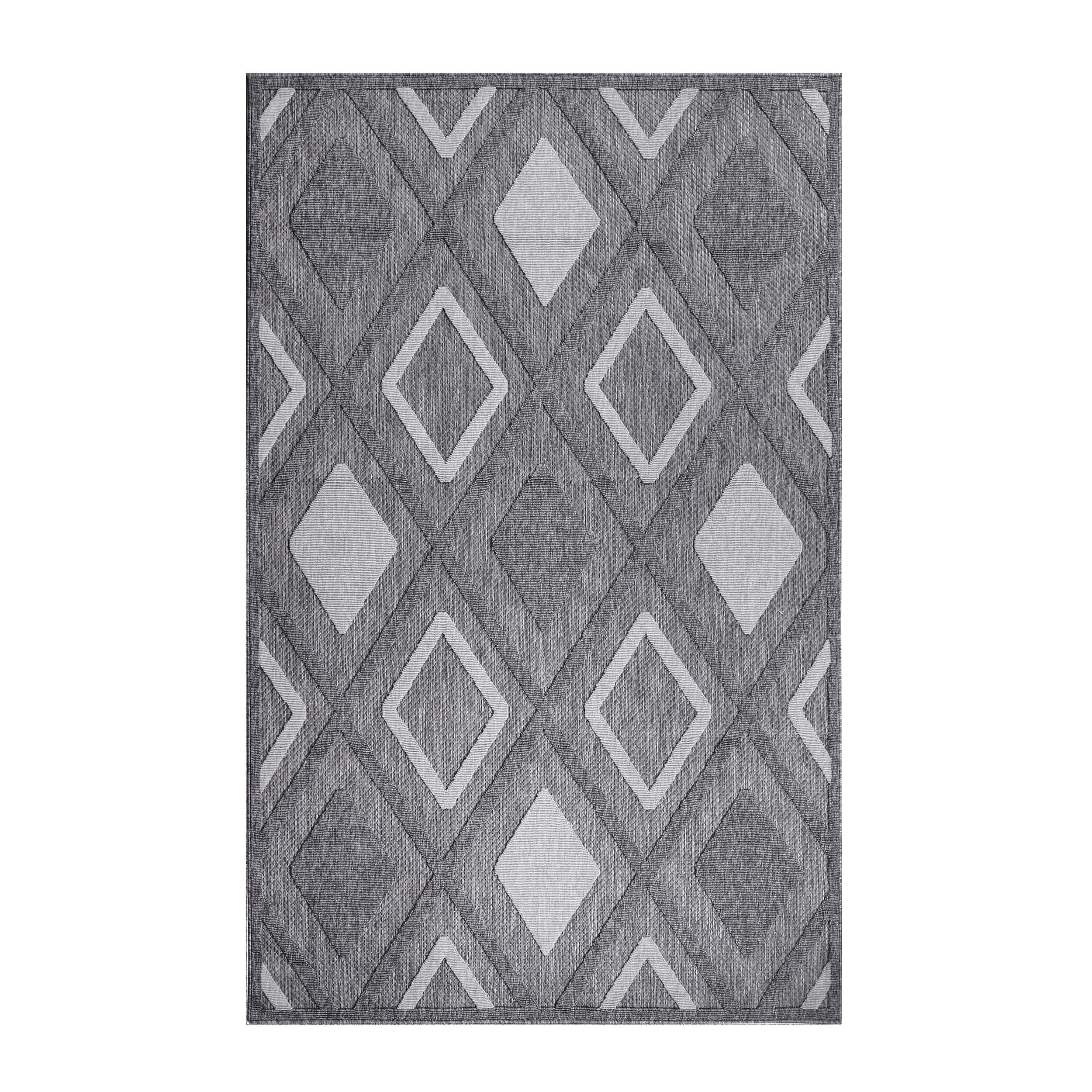 Superior Daelyn Lattice Indoor Outdoor Area Rug, Grey, 5' 2" x 7' 2 ...