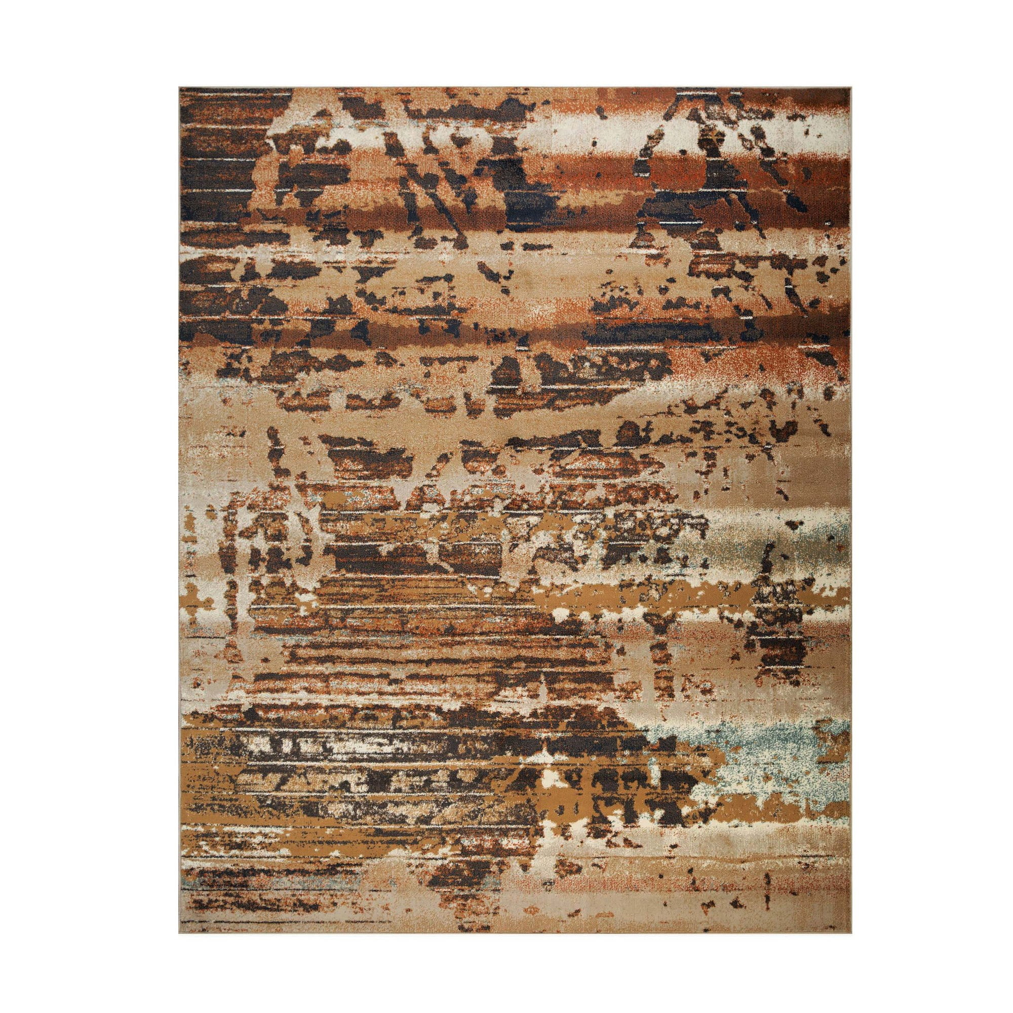 Superior Damara Splatter Abstract Indoor Area Rug, 5' x 8', Cream/ Rust ...