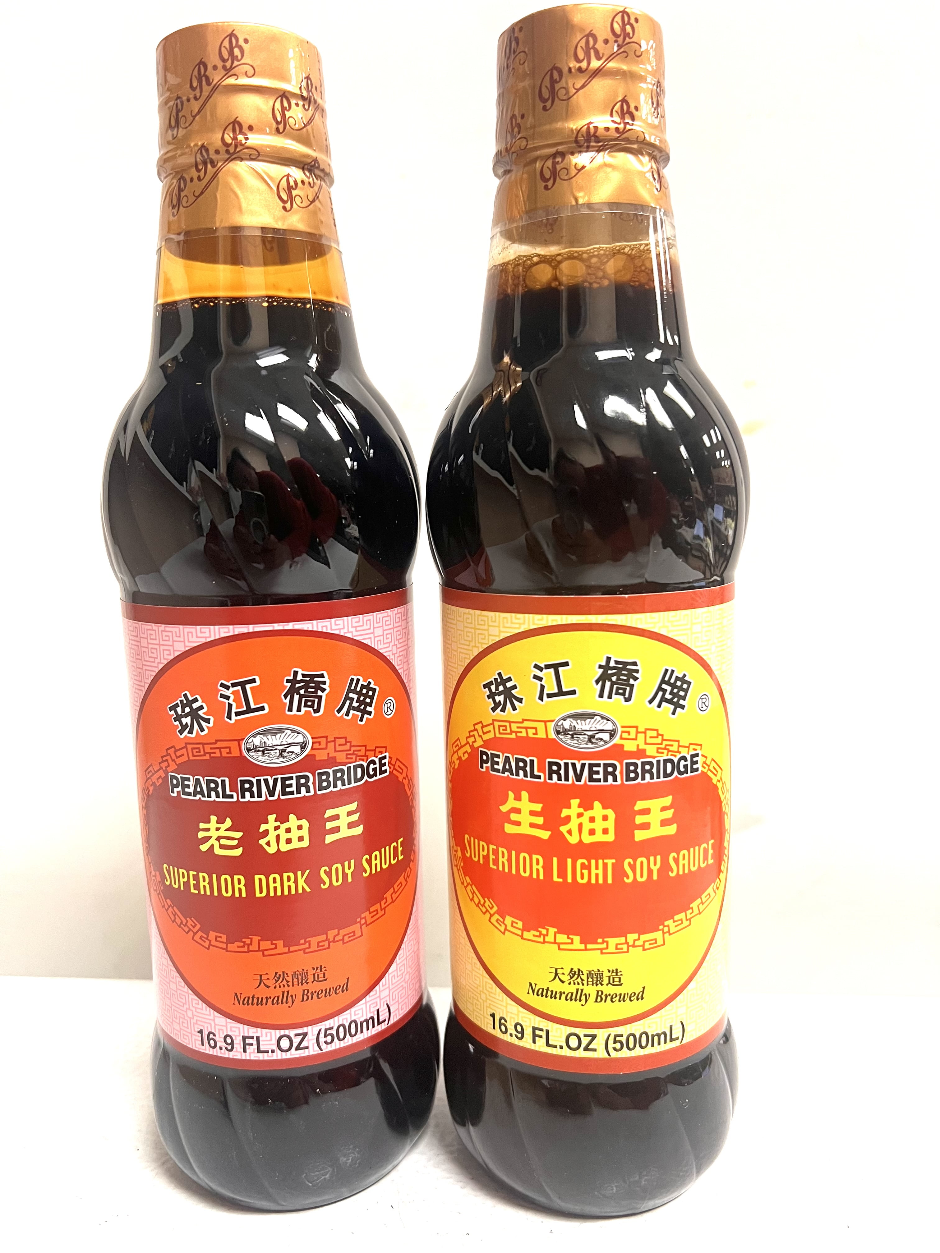 Pearl River Bridge Dark and Light Soy Sauce Pack of 2 16.9 oz Suitable ...