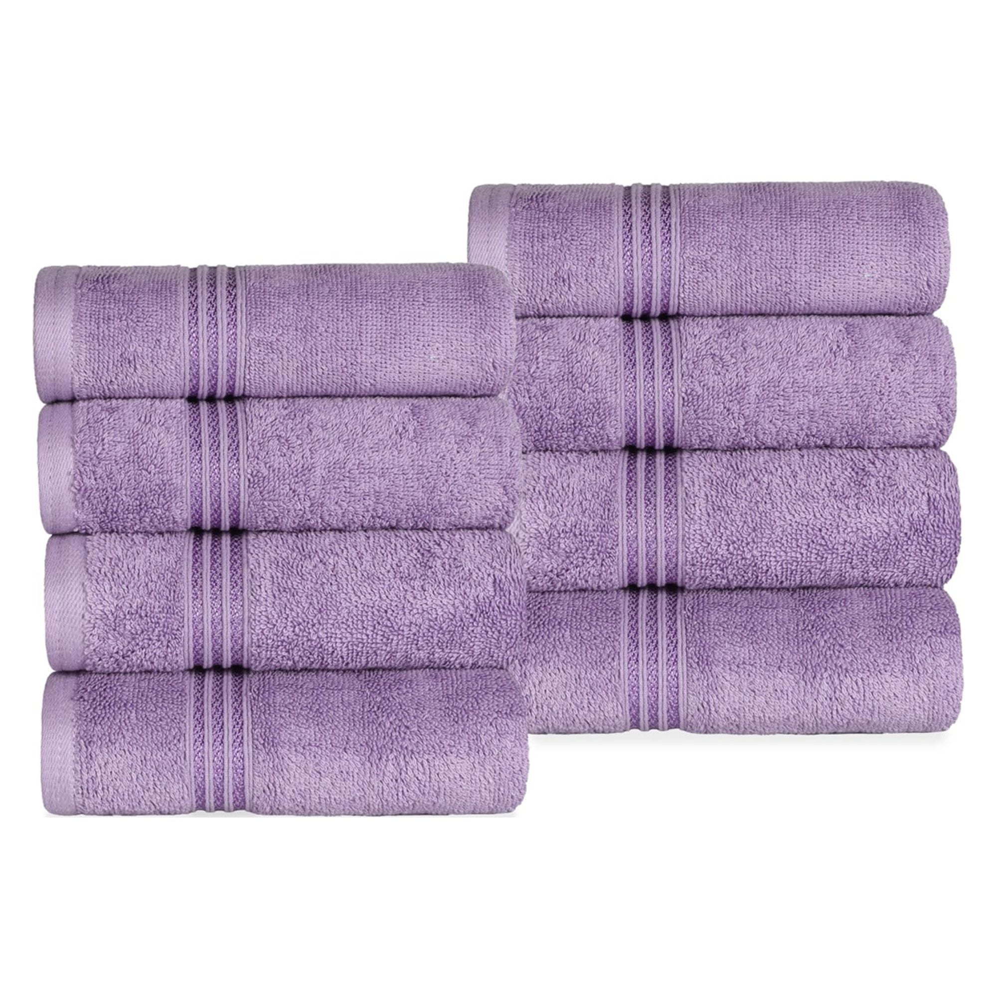 Superior Derry Solid Egyptian Cotton 8-Piece Hand Towel Set, Royal ...