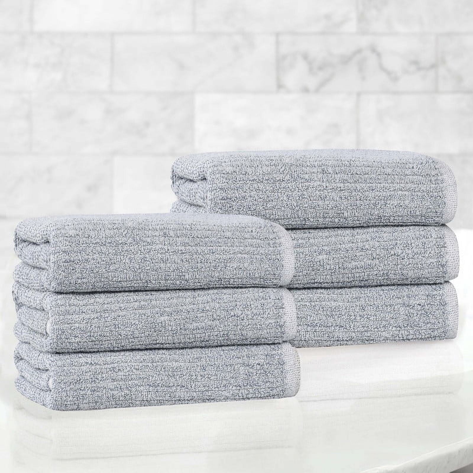 Superior Destin Viscose Cotton Blend Medium Weight Hand Towels, Set of ...
