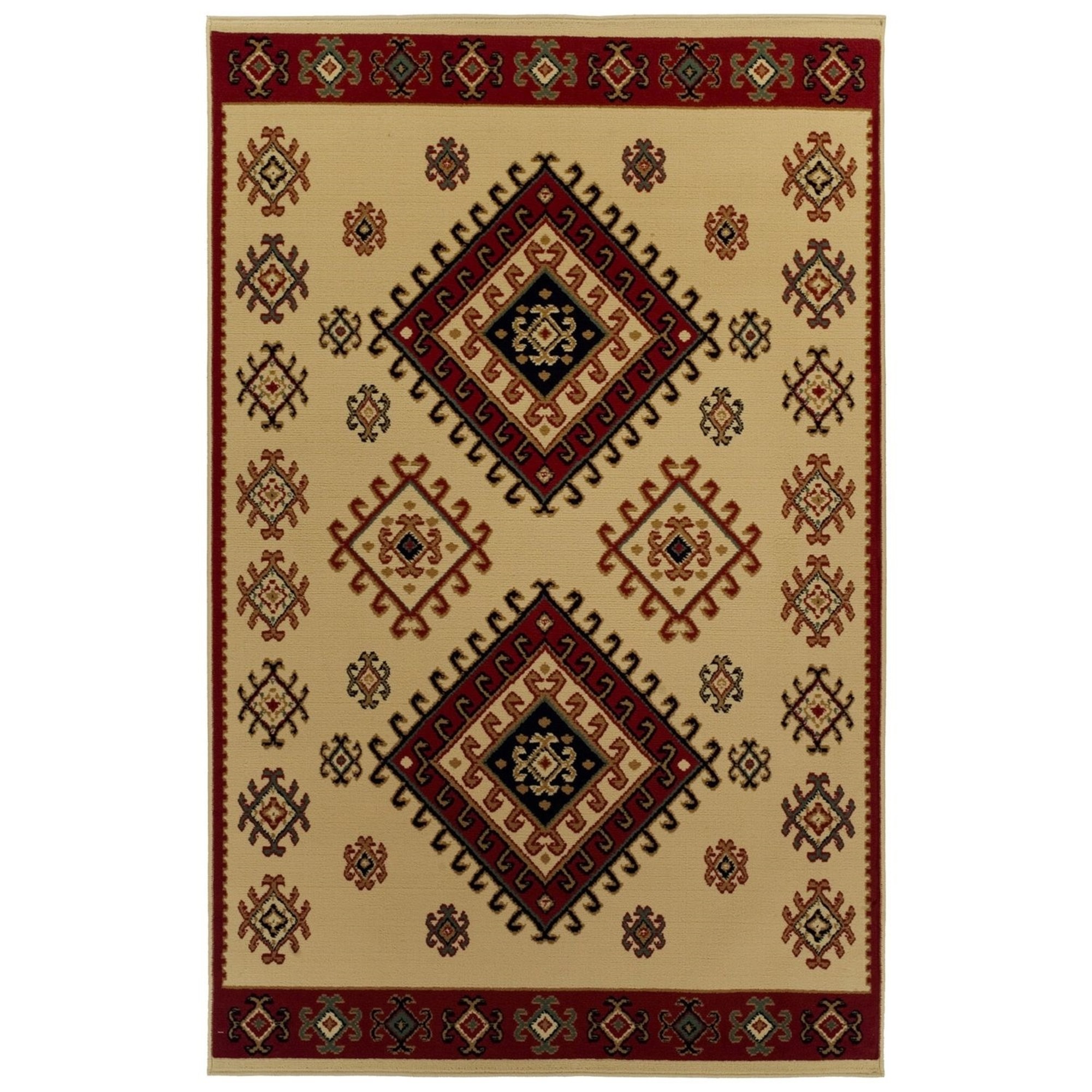 Milan Power Loomed Rug, Ivory/Turquoise - Walmart.com