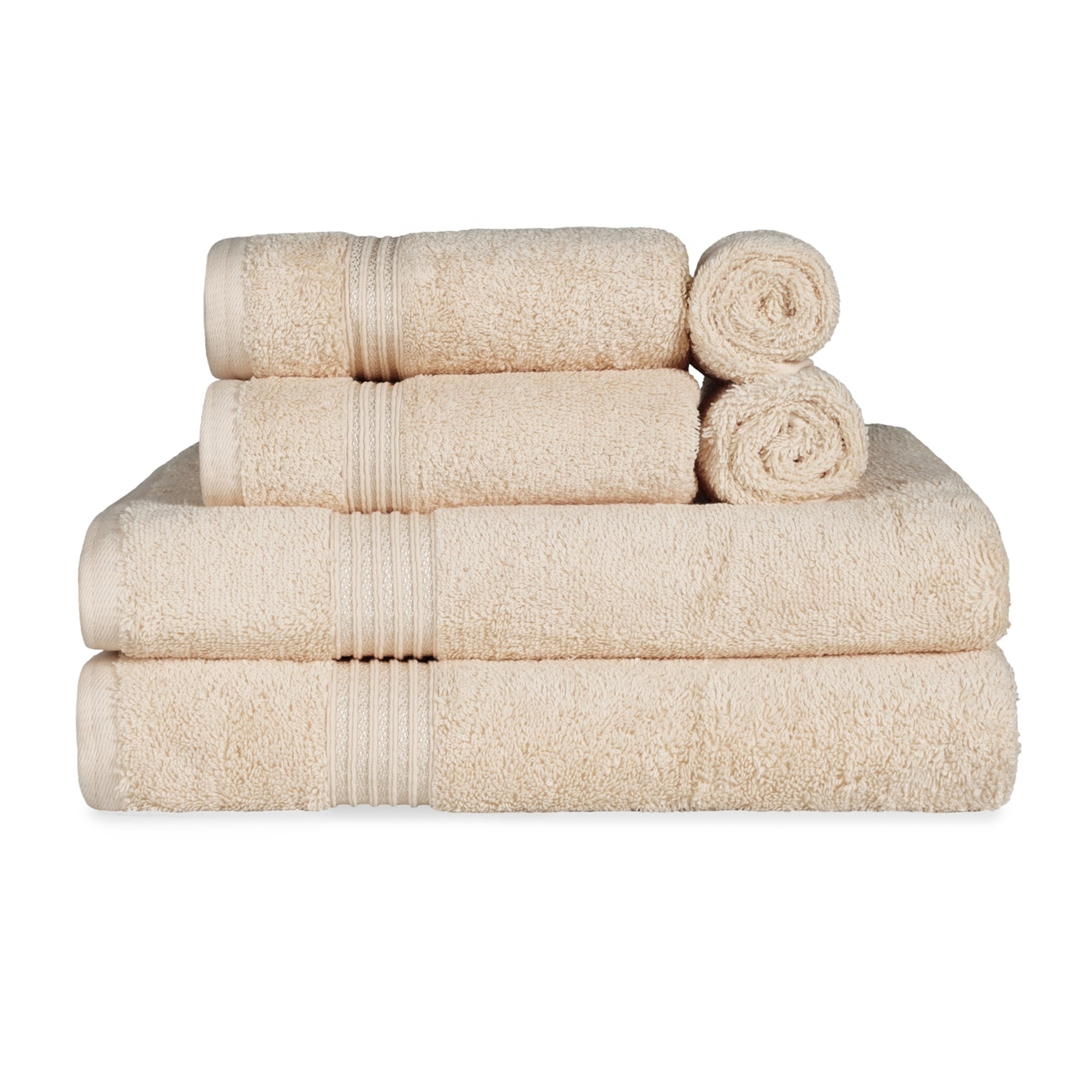 Superior Egyptian Cotton Absorbent 6-Piece Ivory Towel Set - Walmart.com