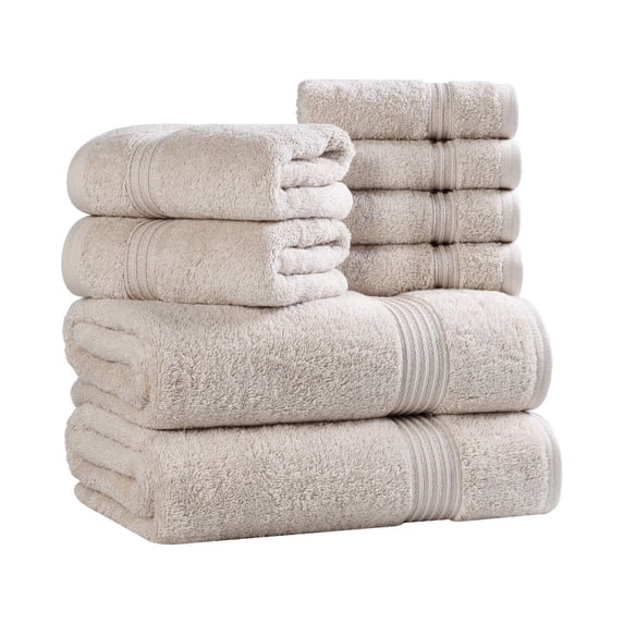 Superior Egyptian Cotton Absorbent 8-Piece Stone Towel Set - Walmart.com