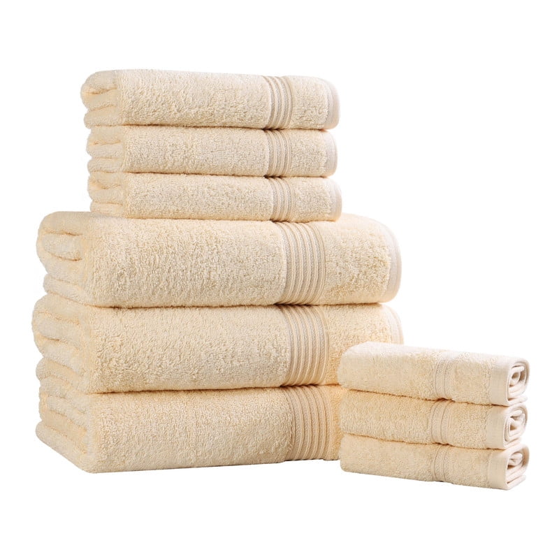 Free Shipping! Superior Egyptian Cotton 9-Piece Towel Set - Absorbent ...