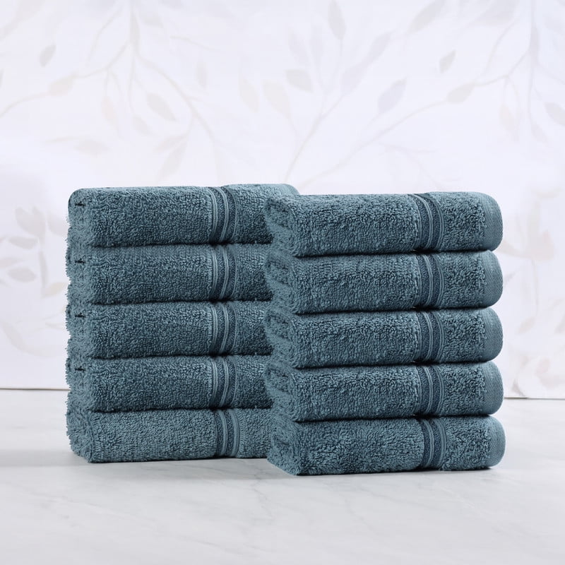 Superior Luxuriously Fluffy Egyptian Cotton Sapphire Face Towel Set of ...