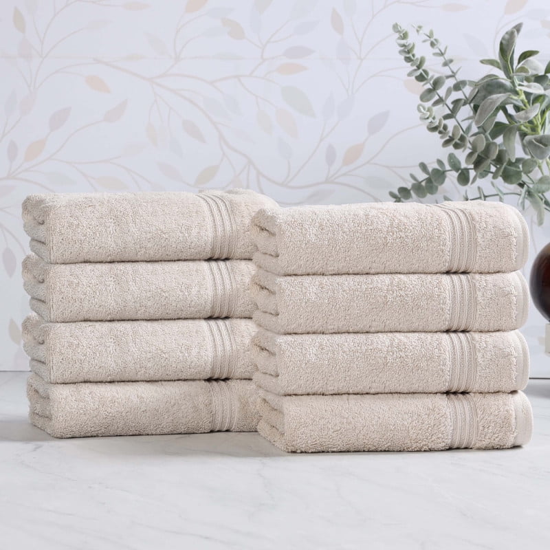 Superior Egyptian Cotton Absorbent Stone Hand Towel Set of 8 - Walmart.com