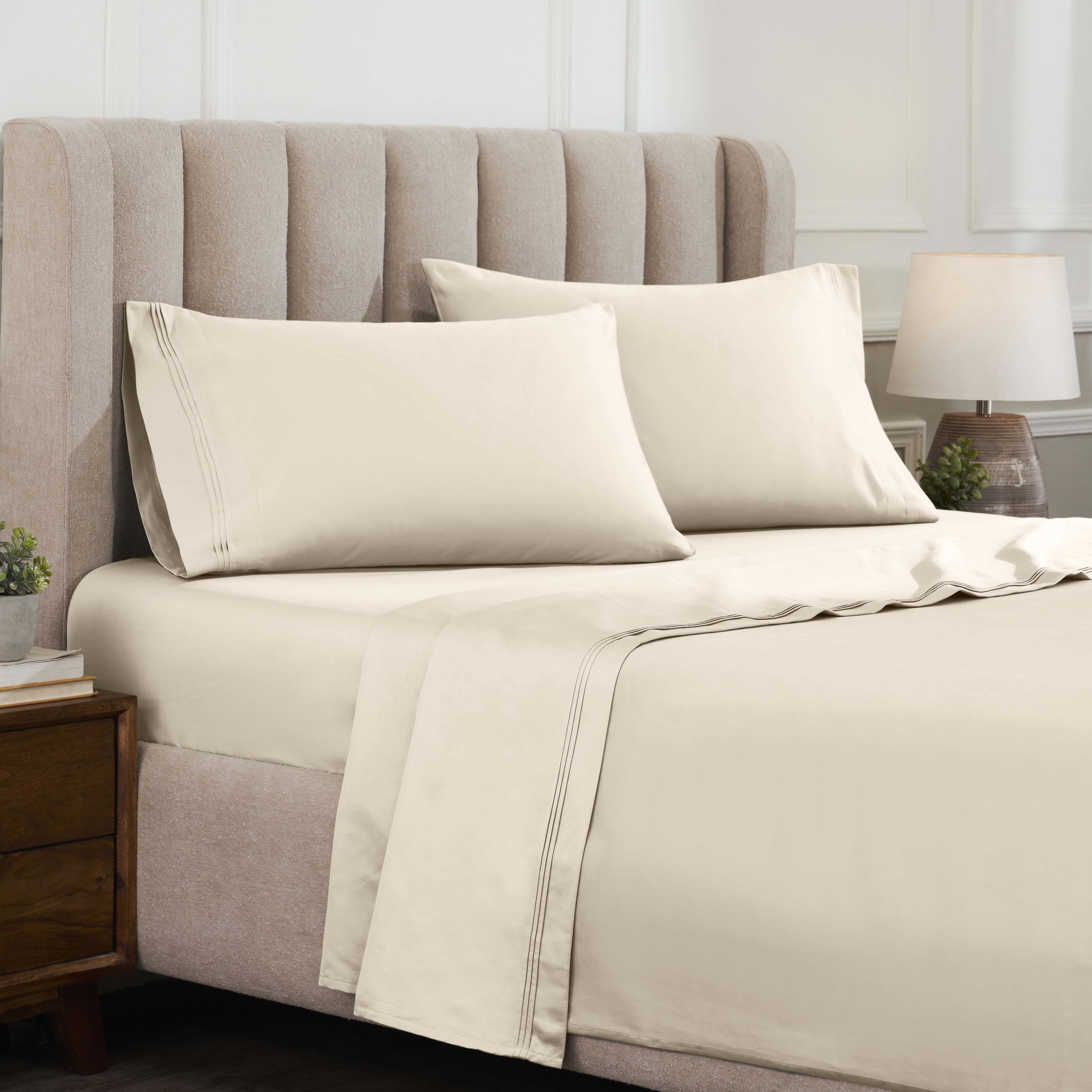 Egyptian Cotton 1500 TC Sheet Set - California King Ivory Sheets ...
