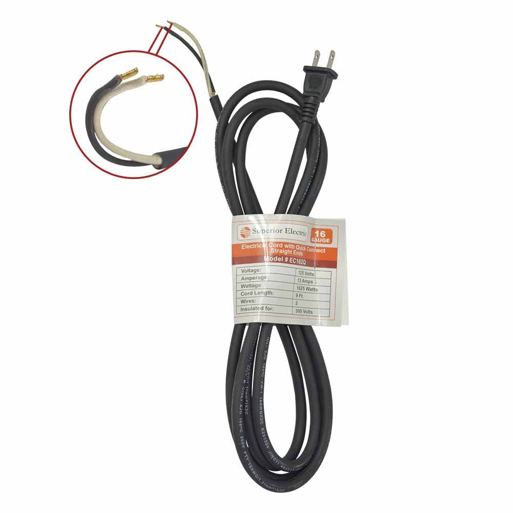 Superior Electric EC162Q 9 Feet 16 AWG SJO 2 Wire 125 Volt Electrical ...