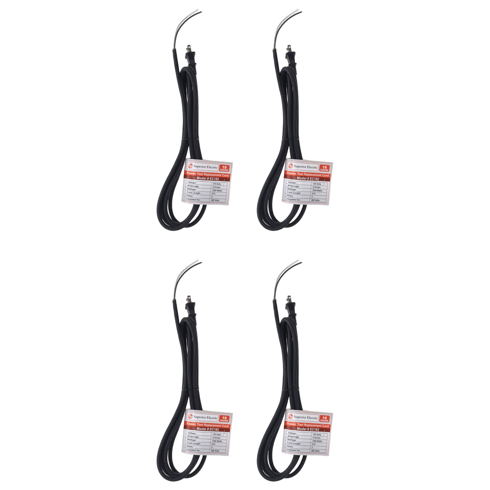Superior Electric EC182 9 Feet 18 AWG SJO 2 Wire 125 Volt Electrical ...