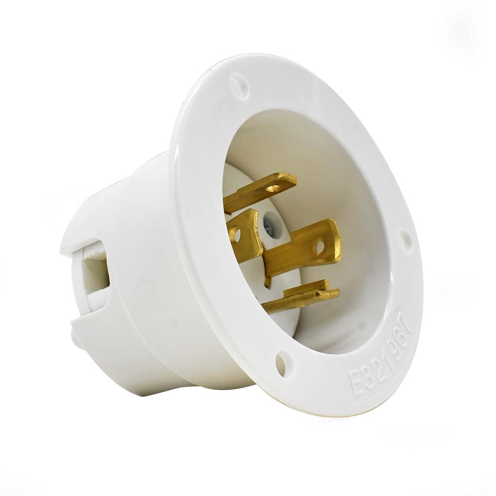 Superior Electric YGF172 Twist Lock Flange Plug 3-Pole 4-Wire 30A 125 ...