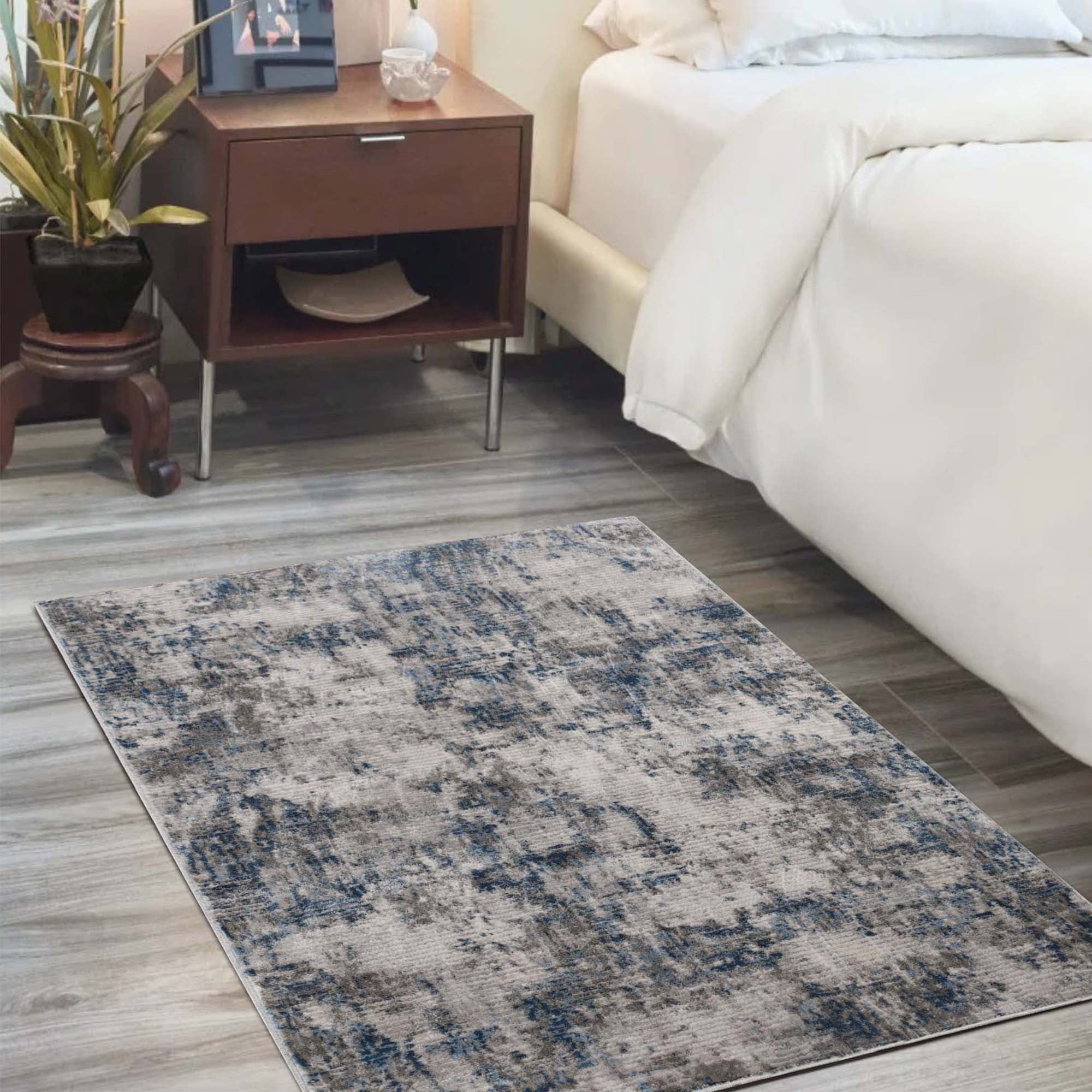 Superior Euphemia Distressed Modern Indoor Area Rug, 5' x 7', Blue ...