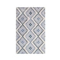 Superior Evren Hand-Tufted Cotton/Wool Textured Geometric Cerulean/Dark ...