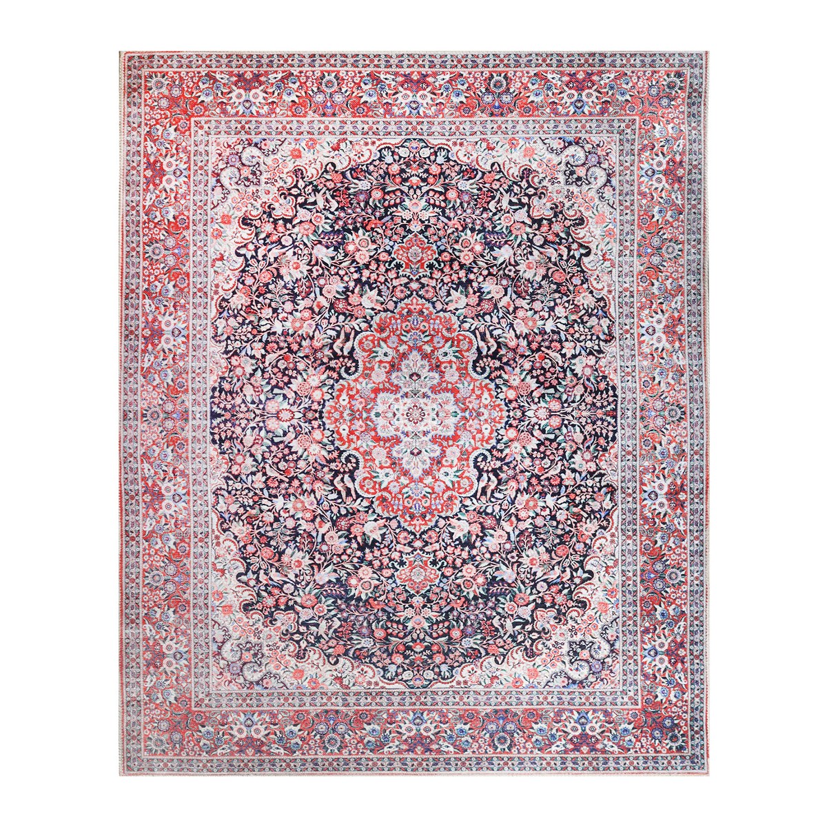 Bremond Floral Medallion Indoor Boho Area Rug, Berry Red, 7' 6" x 9' 6 ...