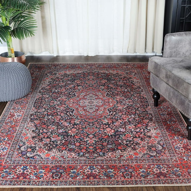 Superior Fiorella Floral Modern Indoor Area Rug,7' 6" x 9' 6", Berry ...