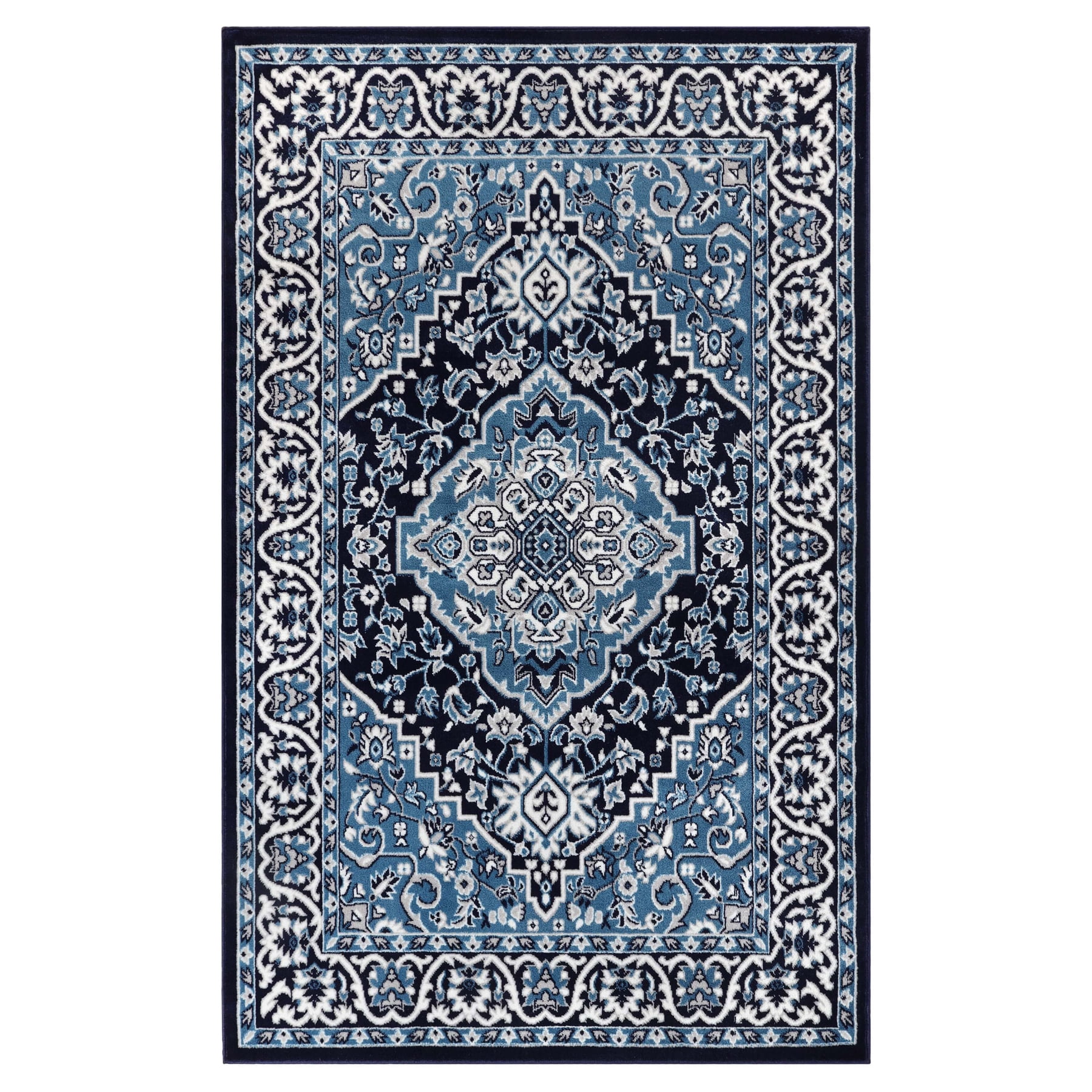 Superior Glendale Oriental Medallion Indoor Area Rug, 3'x5', Blue ...
