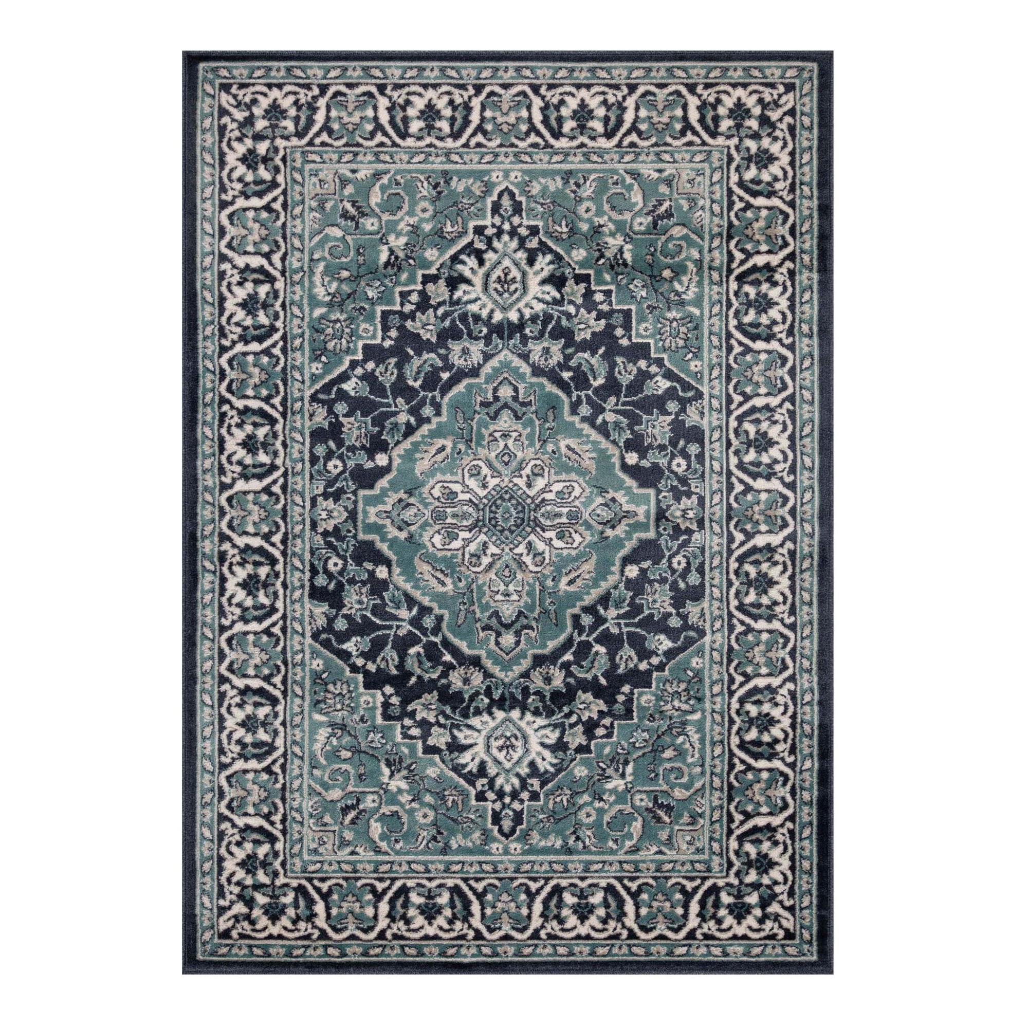 Superior Glendale Oriental Medallion Indoor Area Rug, 3'x5', Deep Royal ...
