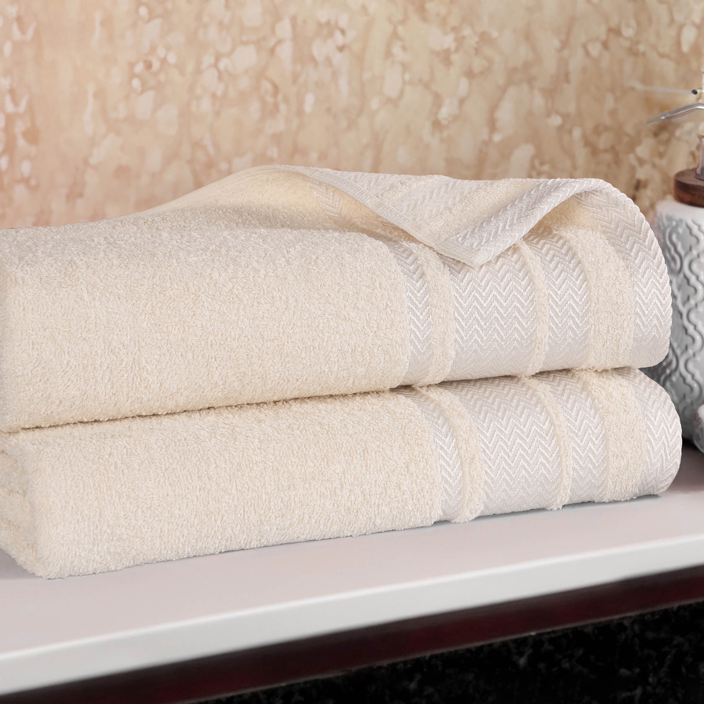 Superior Hays 2 Piece Cotton Plush Bath Towel , Ultra Soft Absobent ...
