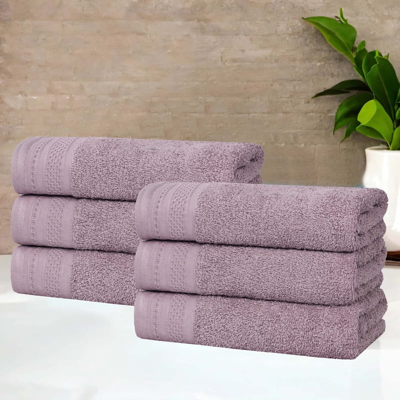 Superior Honeycomb Cotton Medium Weight Hand Towels, Set of 6, Sea Fog ...