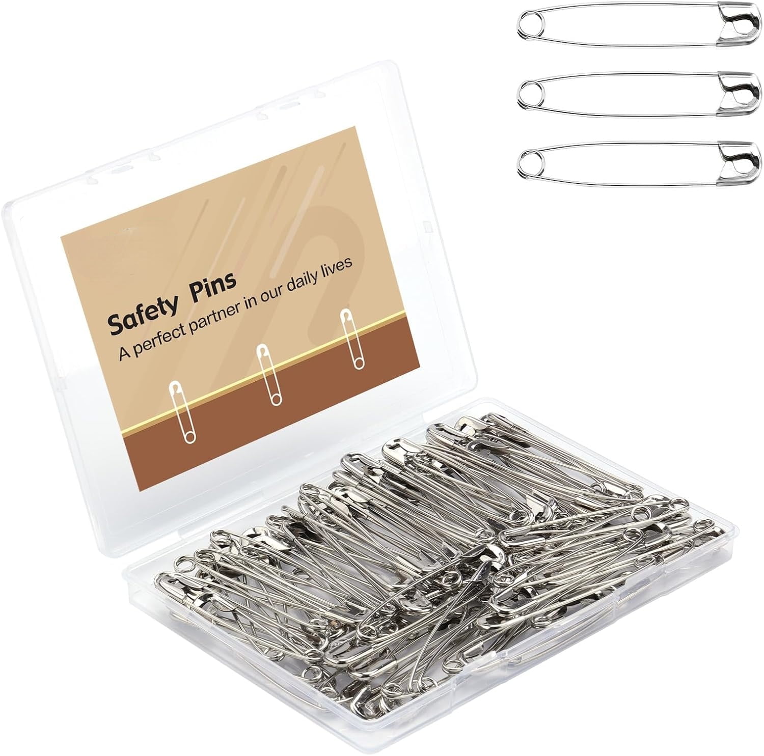 Superior Hub 2.2 Inch Large Safety Pins 200 Pcs Silver Pins Bulk Heavy ...