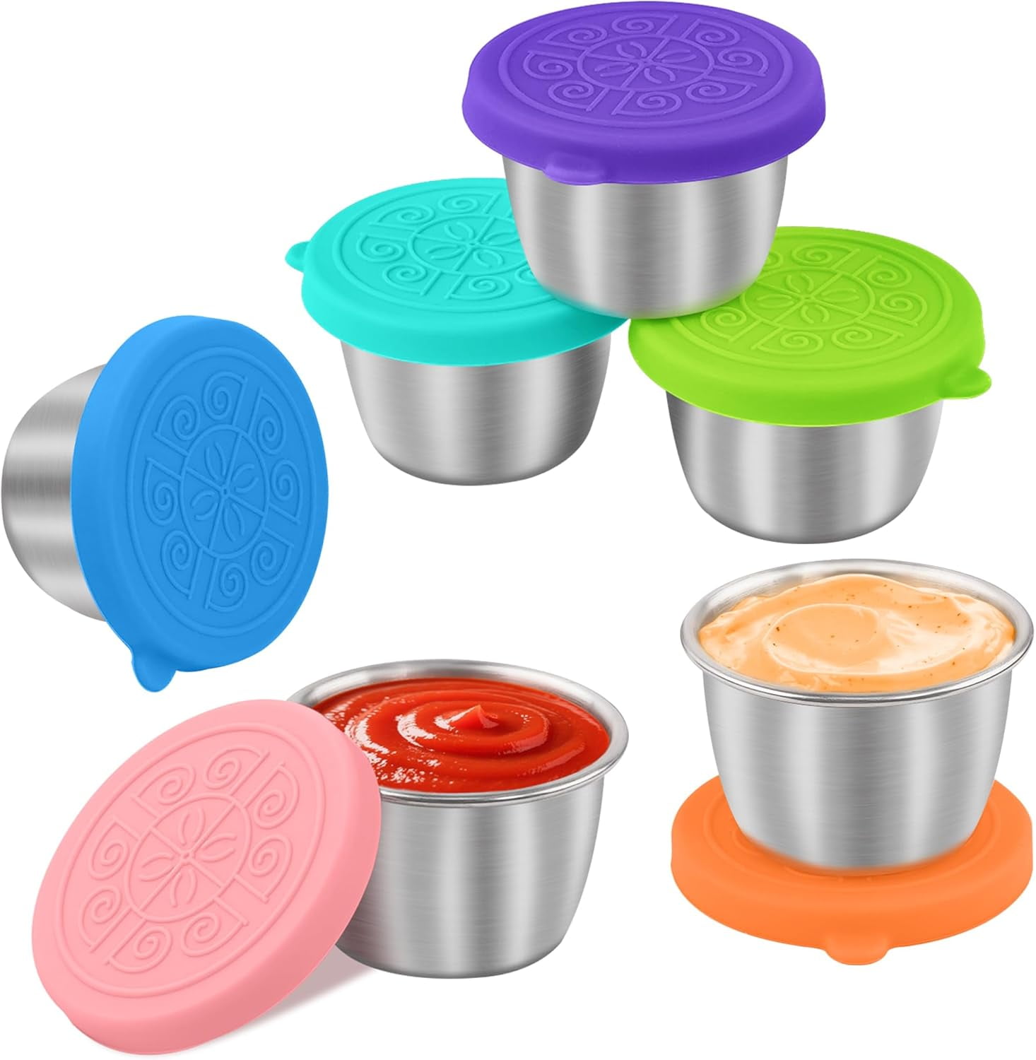 Superior Hub 6x2.7 oz Salad Dressing Container to Go, Leakproof ...