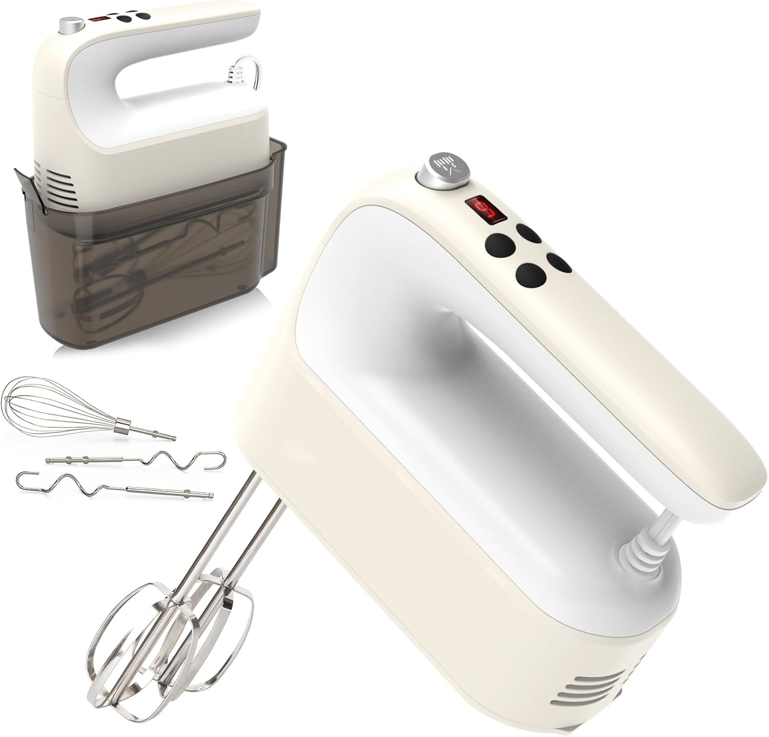Superior Hub 9-Speed Digital Hand Mixer Electric,400W Powerful DC Motor ...