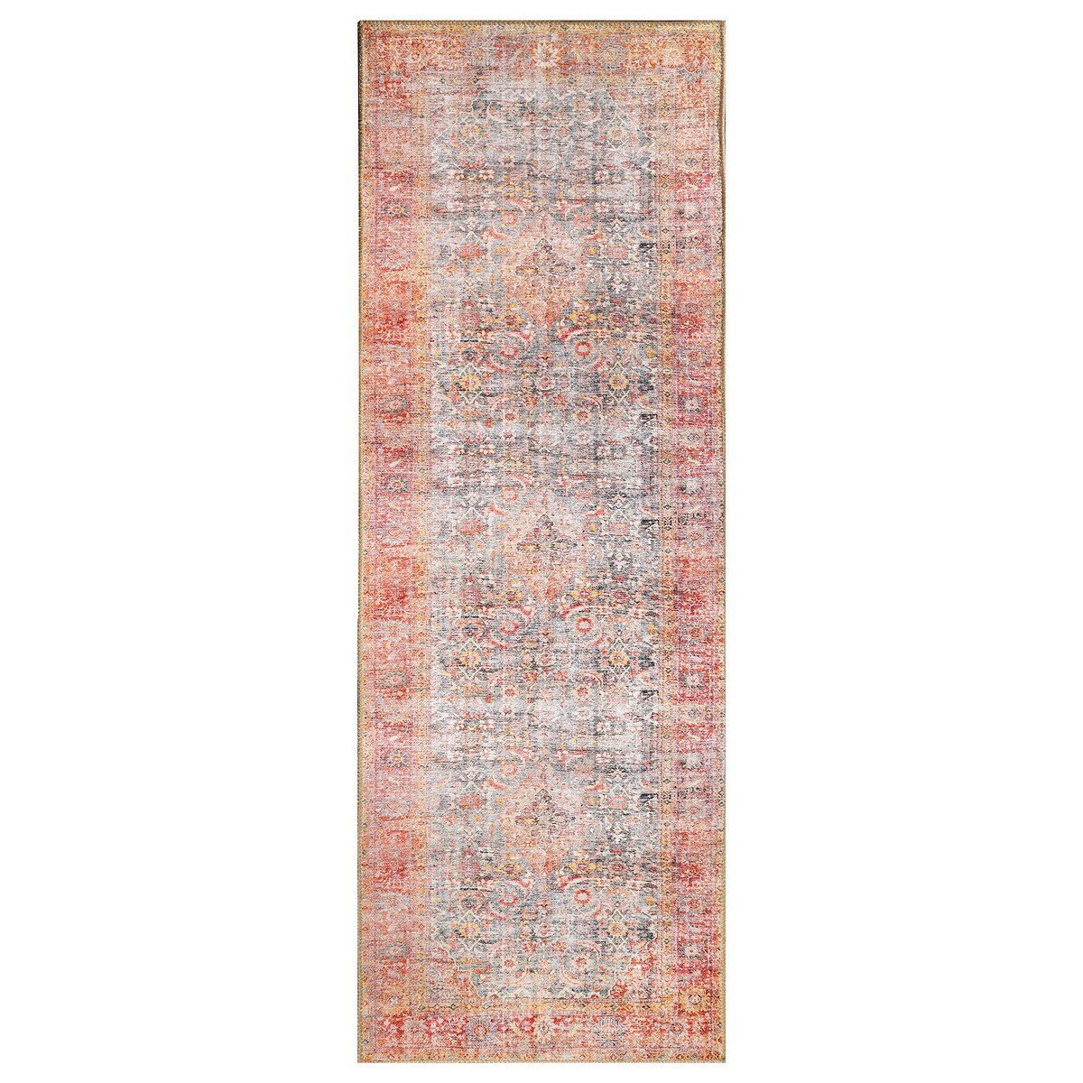 Superior Huda Rustic Oriental Indoor Runner Rug, 2' 6" x 7' 6", Ruby ...