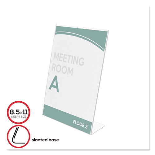 Superior Image Slanted Sign Holder, Portrait, 8.5 x 11 Insert, Clear ...