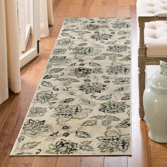Free Shipping! Superior Jacobean Floral Indoor Runner Rug, 2' 7" x 12 ...