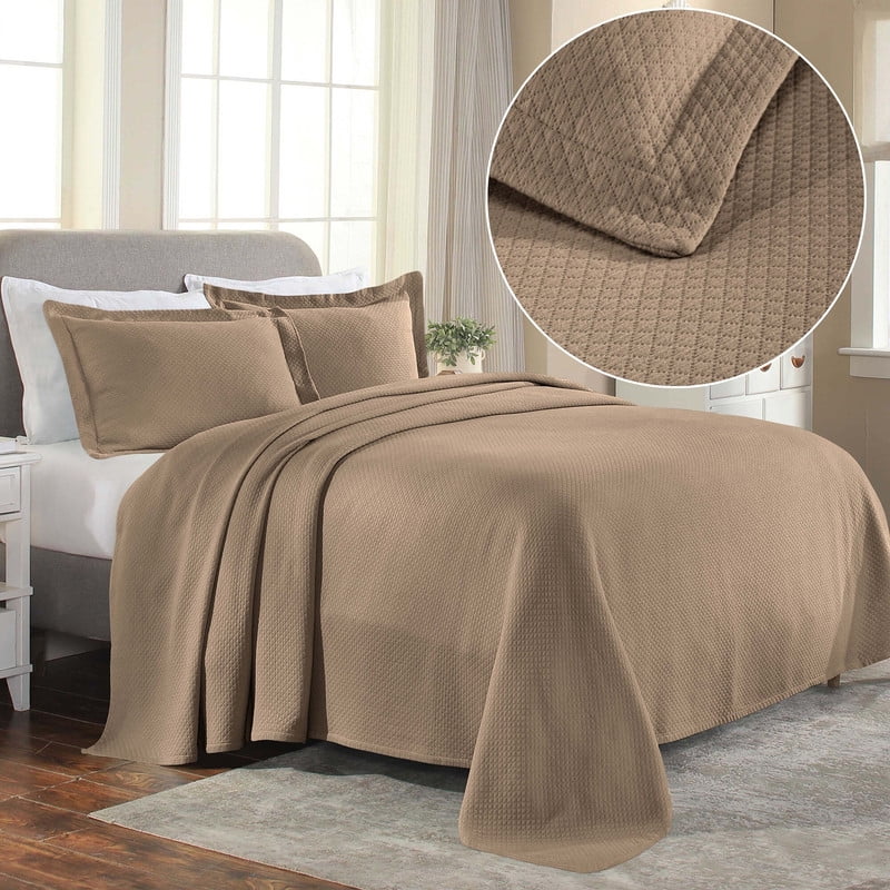 Superior Solitaire Cotton Decorative Bedspread and Sham Set, Queen ...